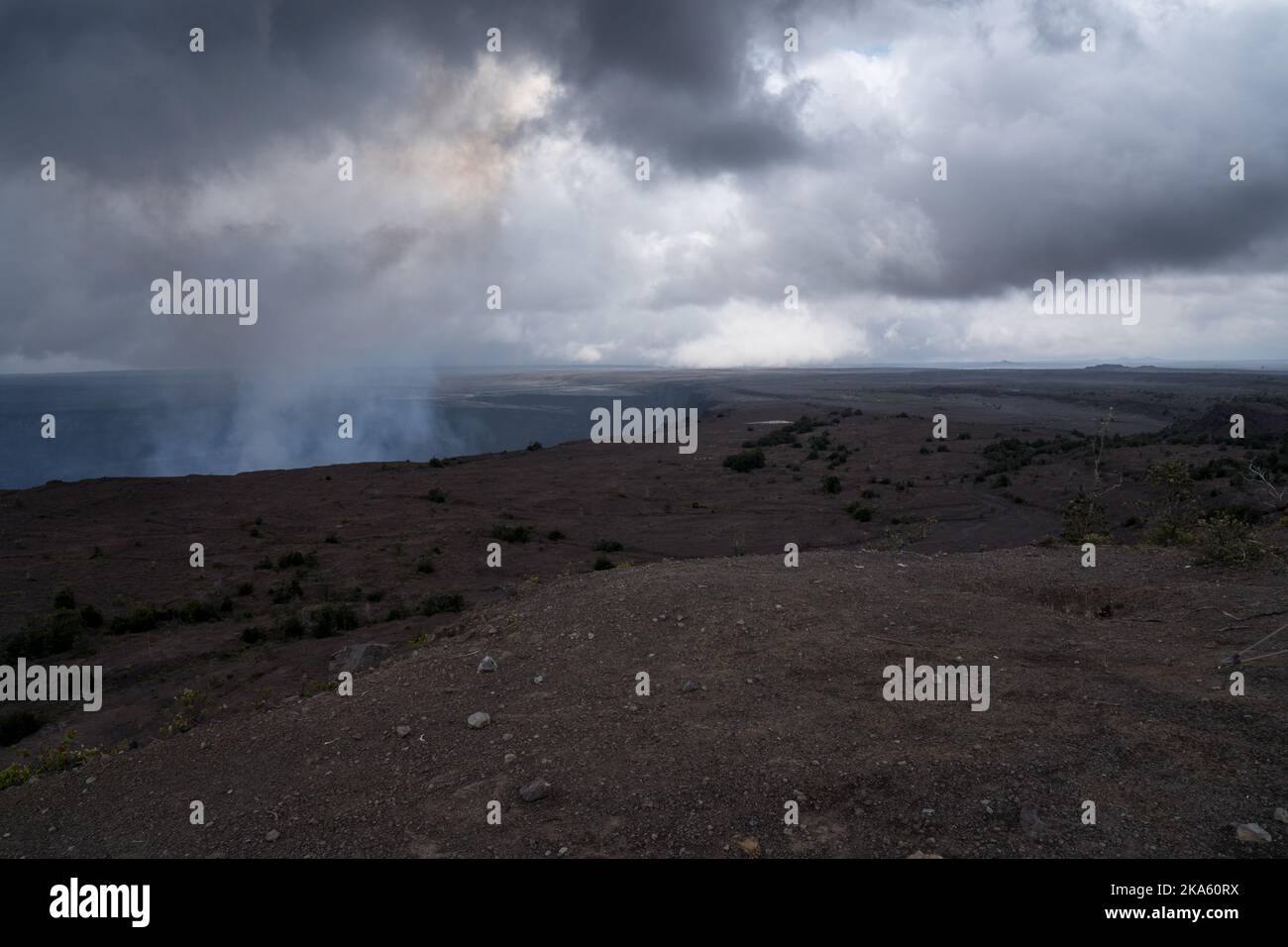 Smoking volcano crater on Big Island Hawaii Volcano Nationa Park Hilo ...