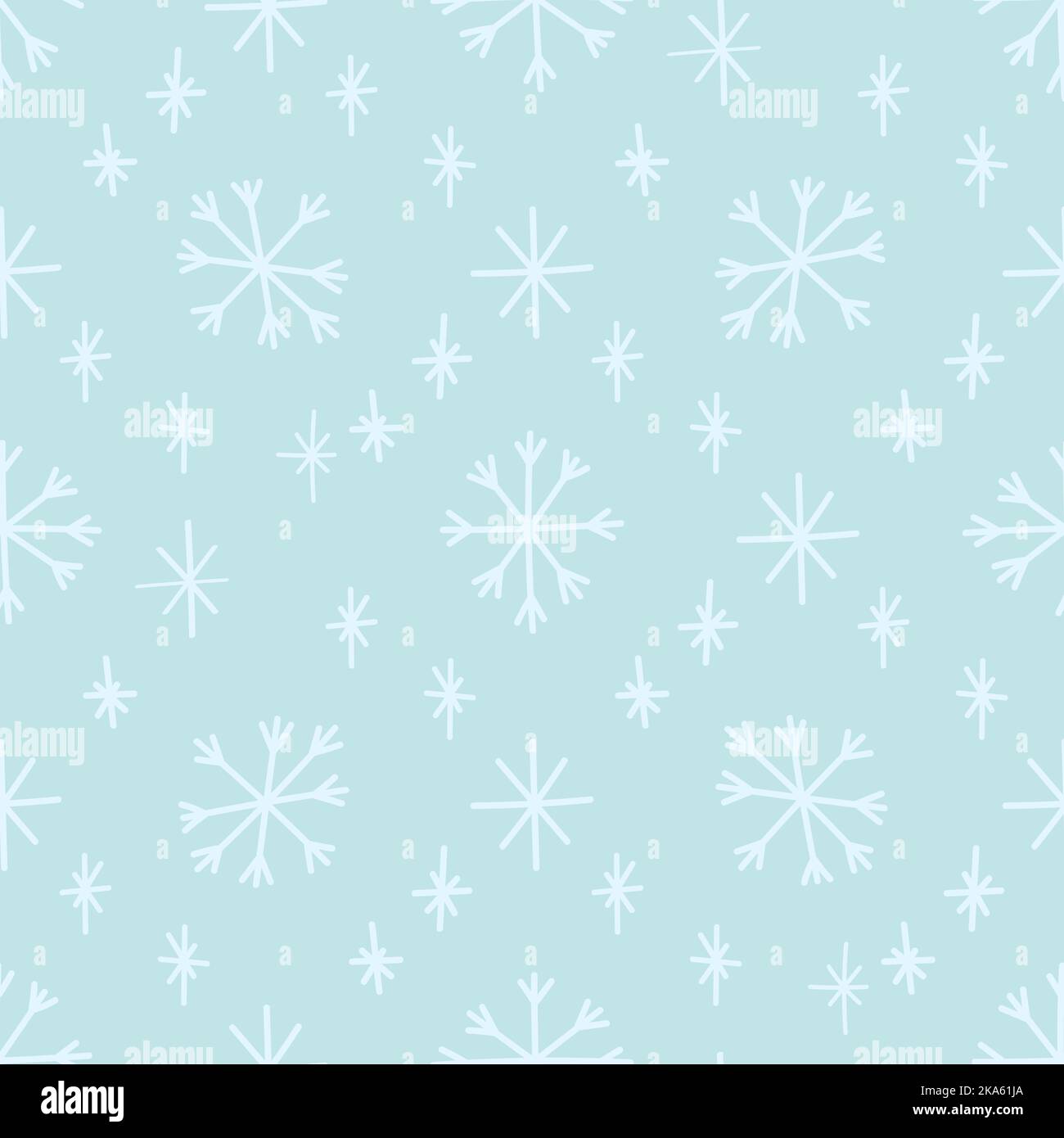 Simple seamless pattern with snowflakes. Hand drawn Christmas Vector ...