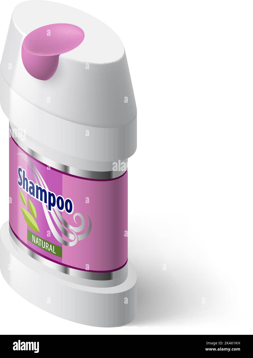 Shampoo Isometric Pink Icon on White Background Stock Vector Image ...