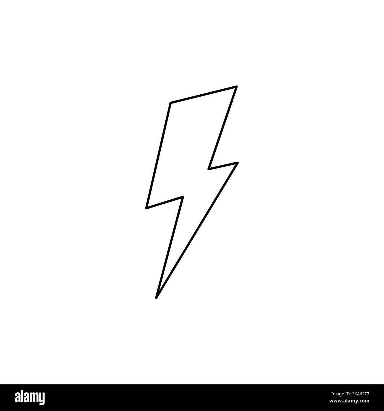 Lightning bolt isolated on white background. Vector hand-drawn ...
