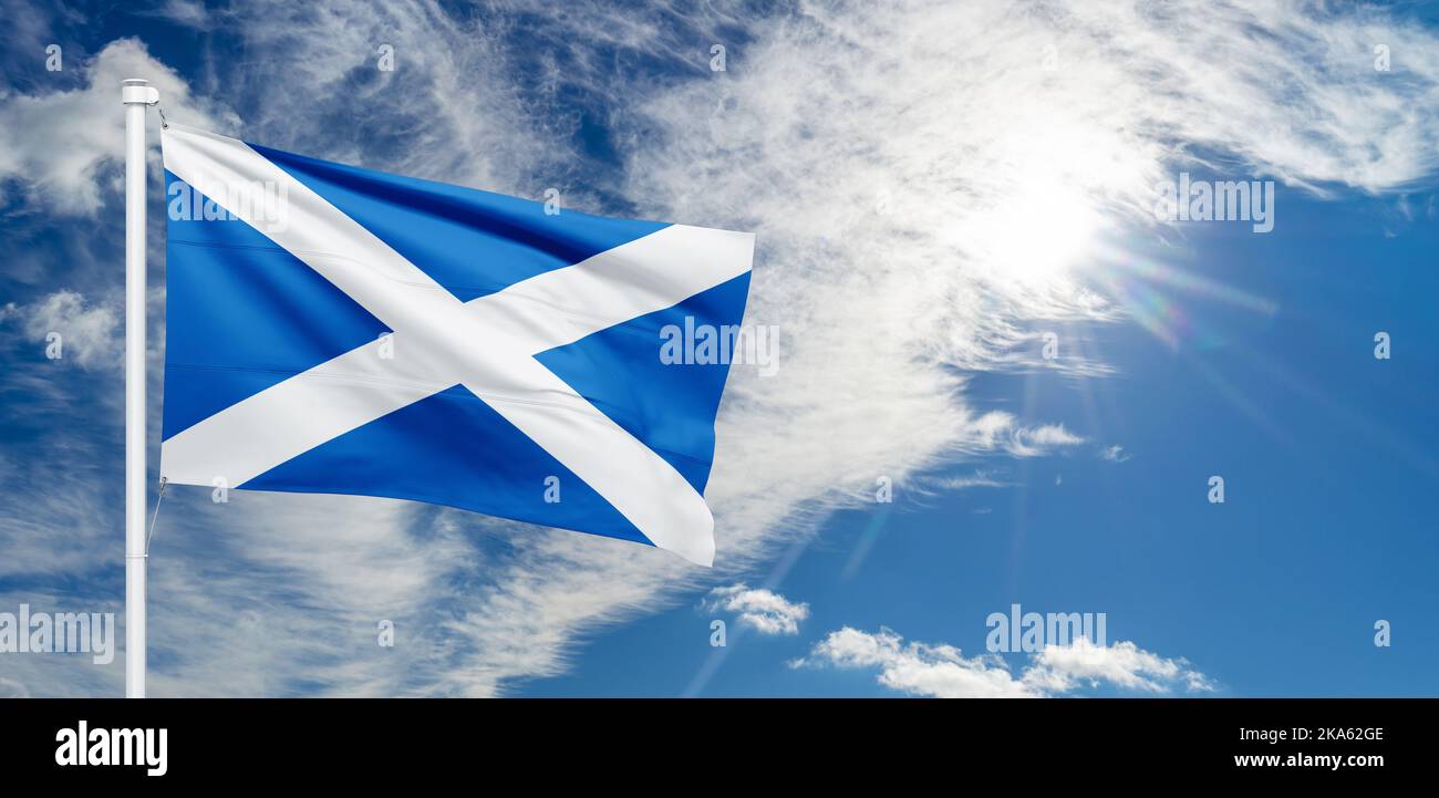 The flag of Scotland is the national flag of Scotland Stock Photo - Alamy
