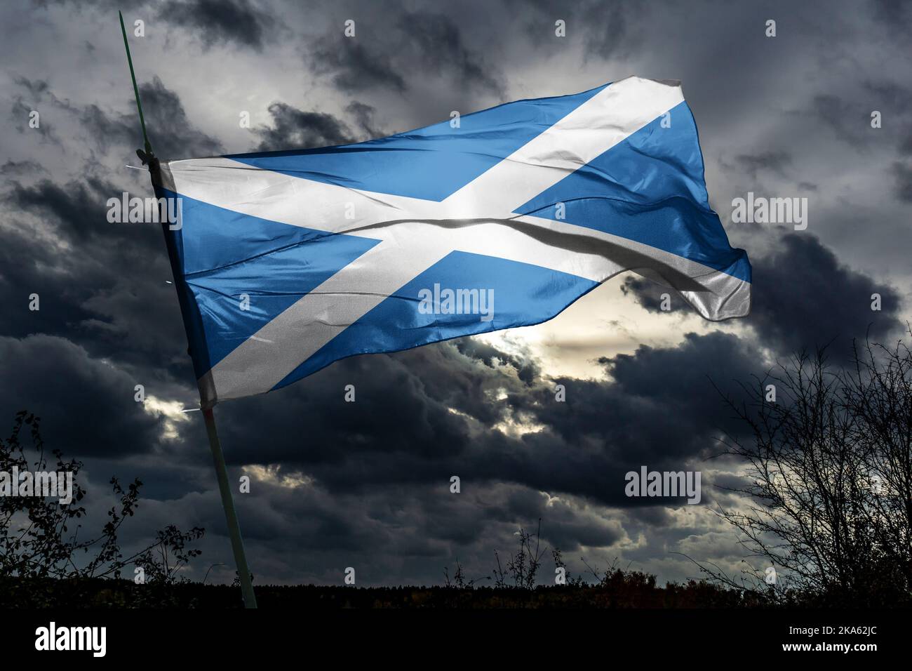 The flag of Scotland is the national flag of Scotland Stock Photo - Alamy