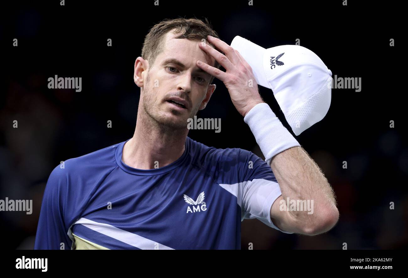 Andy Murray of Great Britain during day 1 of the Rolex Paris Masters ...