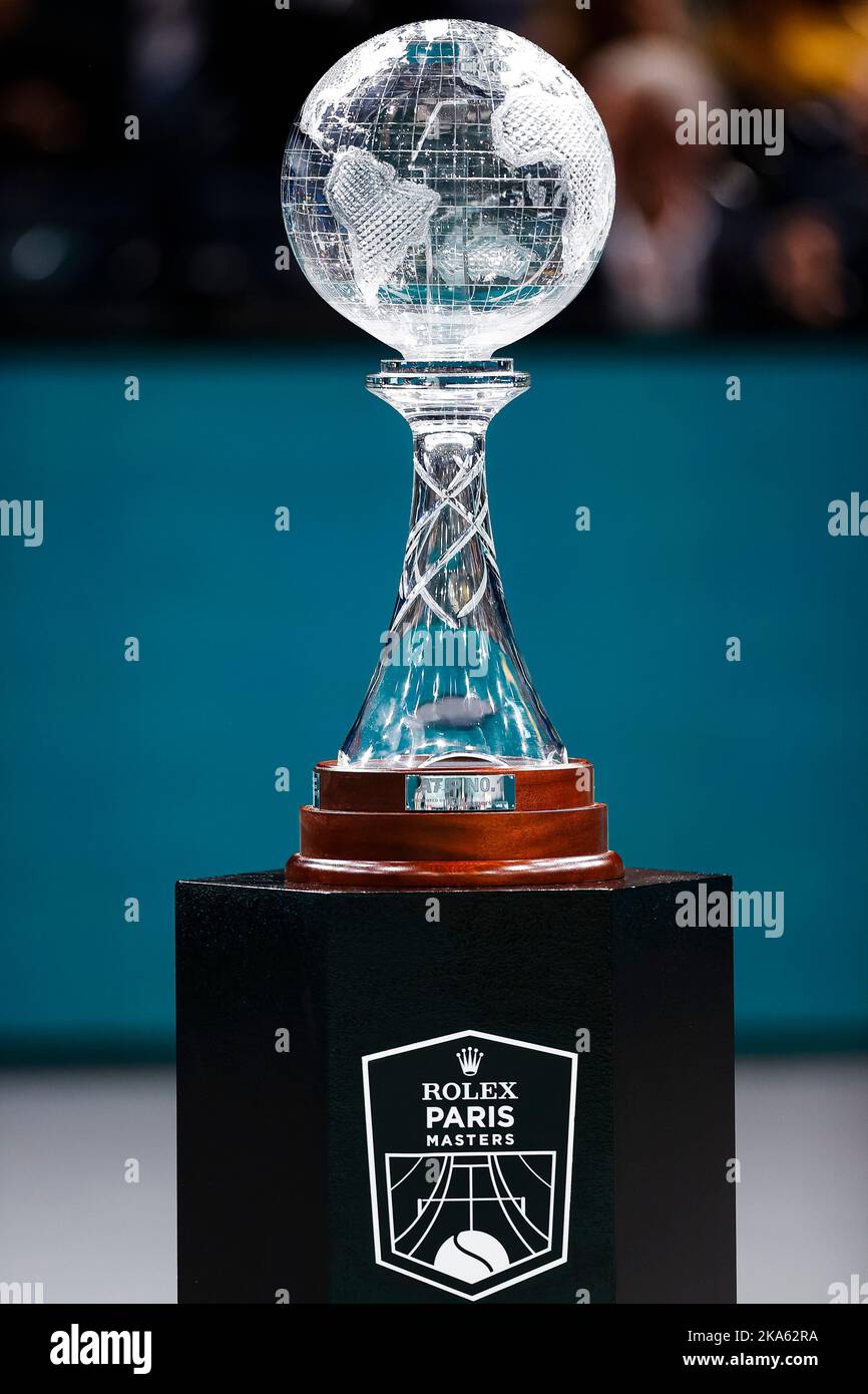 Paris, France - October 31: ATP No.1 Trophy is presented during the Day ...