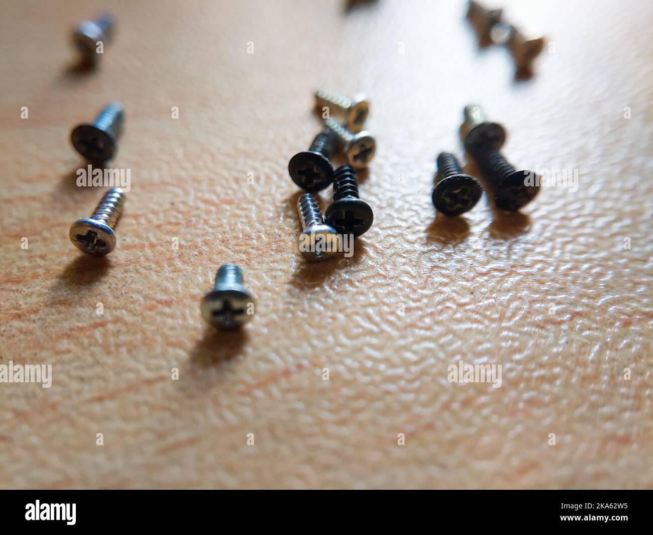 Small Cross Recessed Flat Head Machine Screws on a table top. India ...
