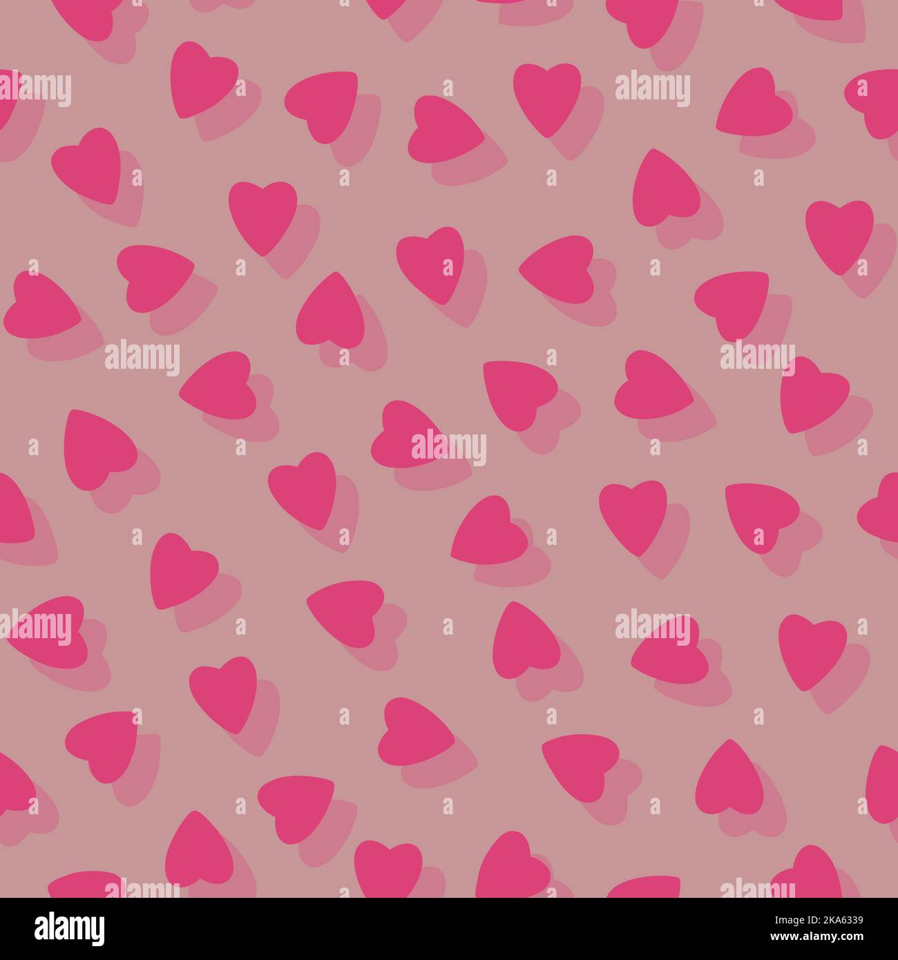 Simple pink hearts seamless pattern chaotic pink background made of ...