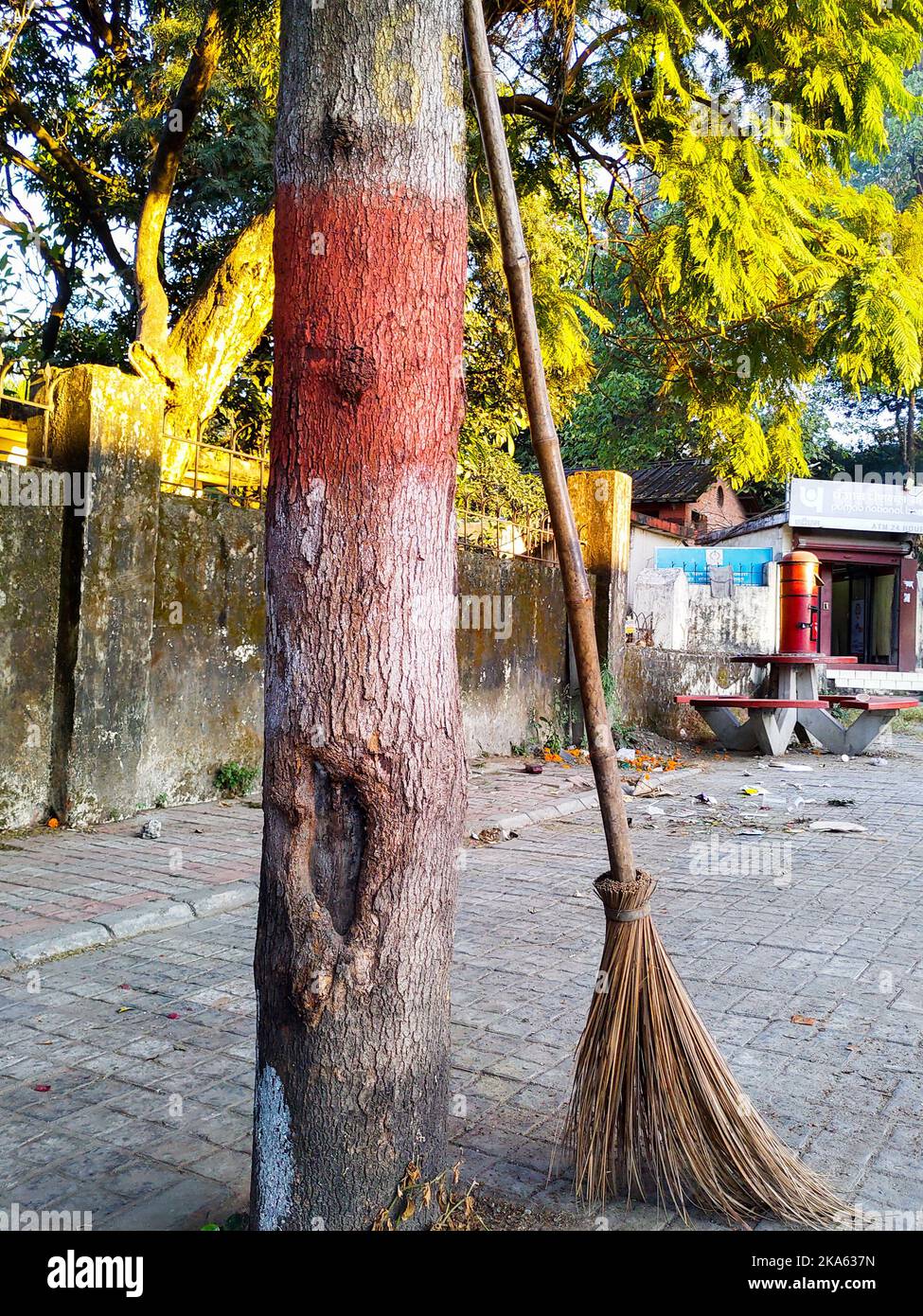 November 25th 2019 Dehradun City Uttarakhand India. Wooden Long Handle ...