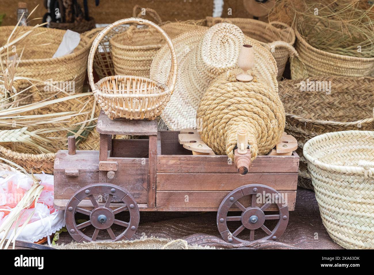 exhibition of wicker objects made by hand. basketry is one of the ...