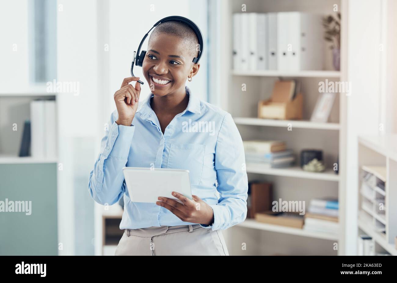 Business woman thinking headphones hi-res stock photography and images ...