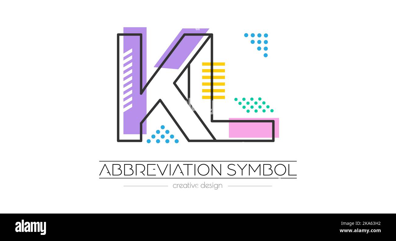 Letters K and L. Merging of two letters. Initials logo or abbreviation ...