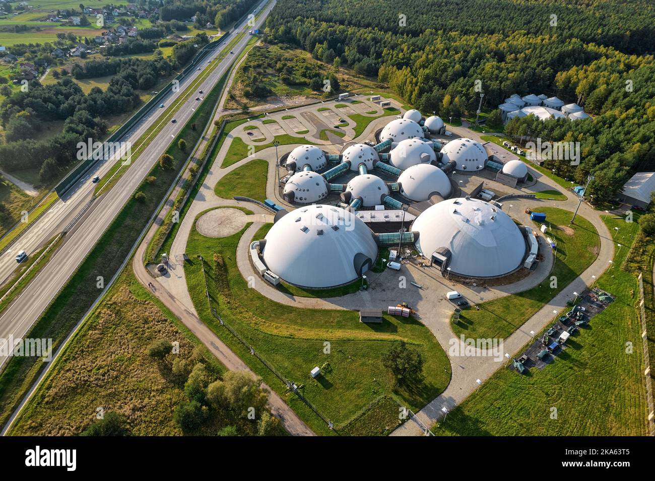 buildings connected by a web of Alvernia Studios film studio near ...