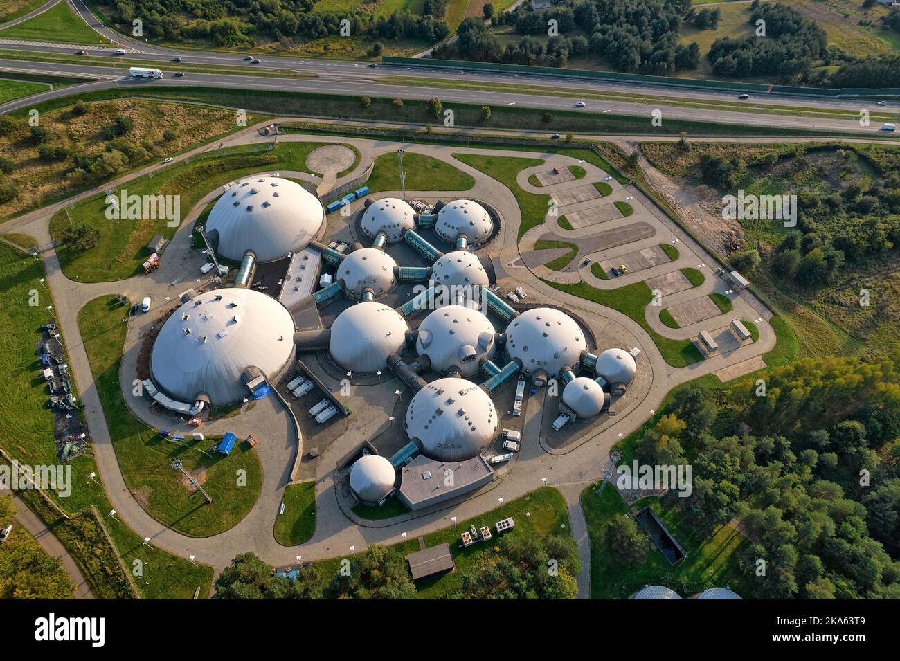 buildings connected by a web of Alvernia Studios film studio near ...