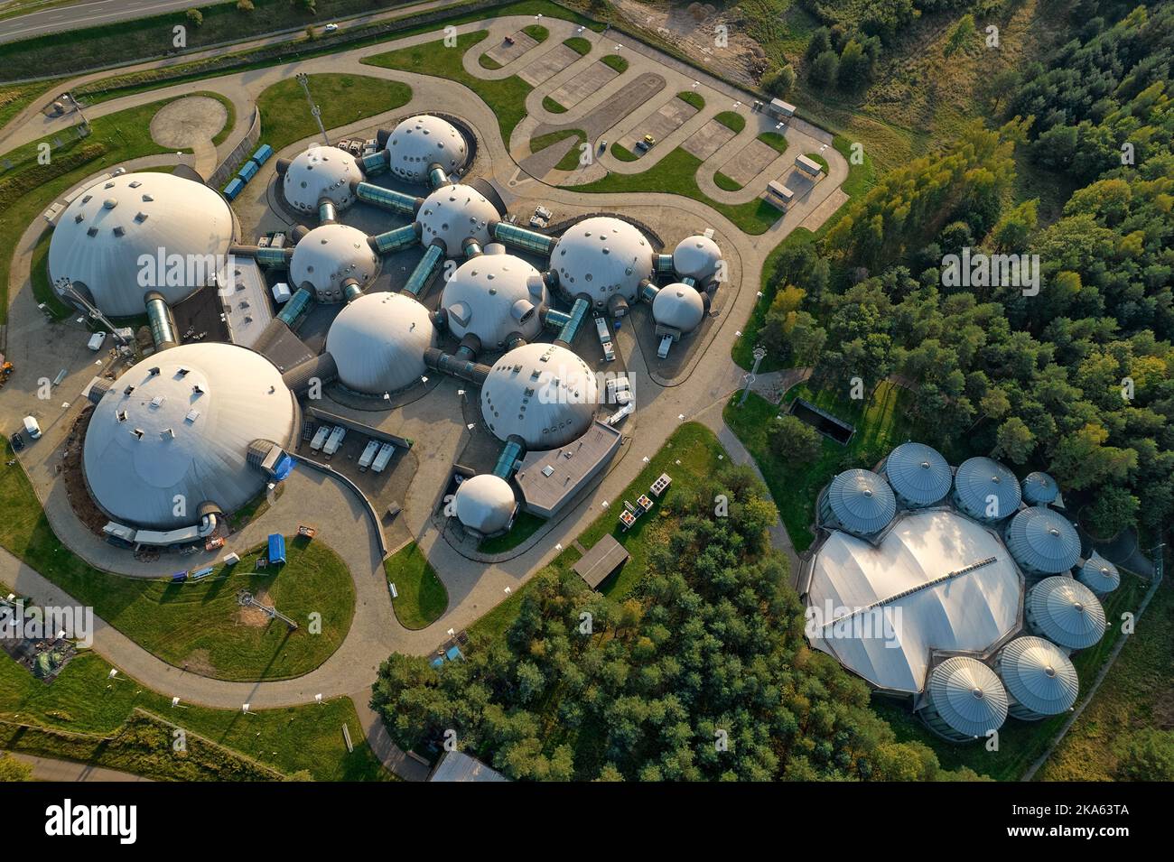 buildings connected by a web of Alvernia Studios film studio near ...