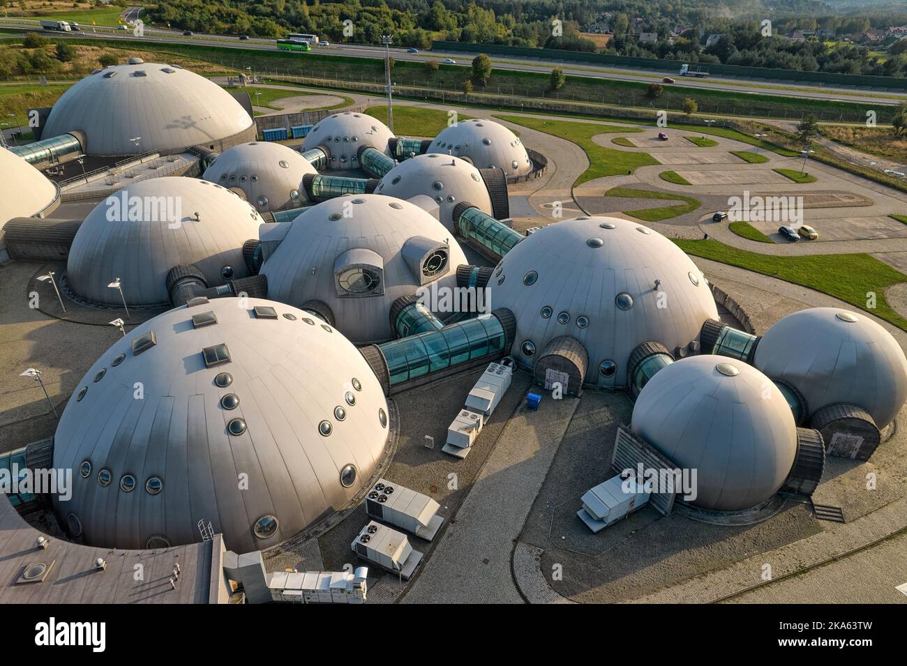 buildings connected by a web of Alvernia Studios film studio near ...