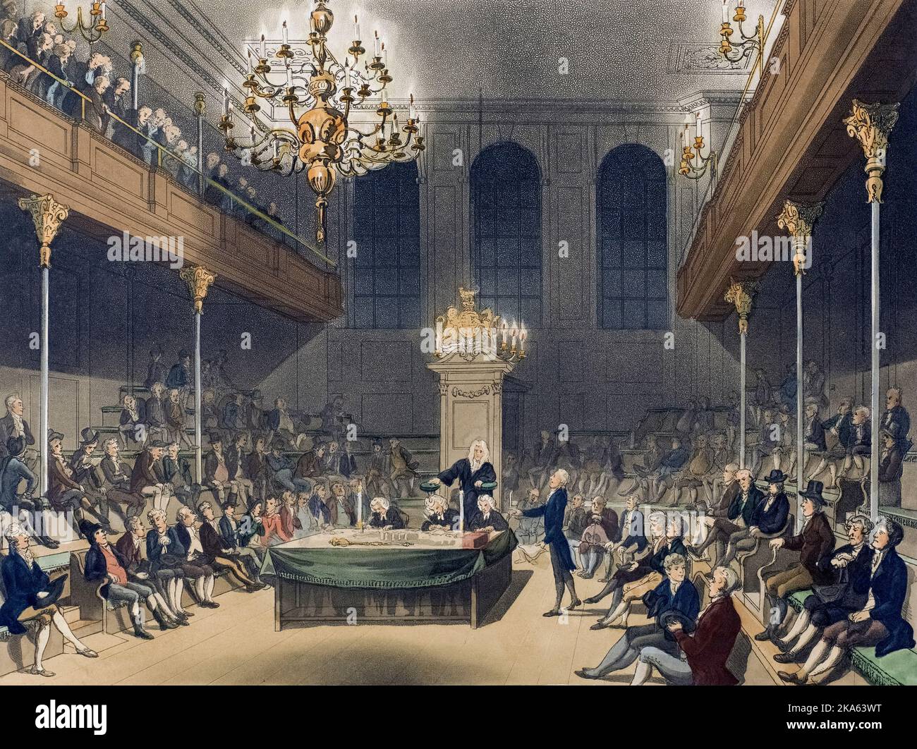 House of Commons. Circa 1808. After a work by August Pugin and Thomas ...