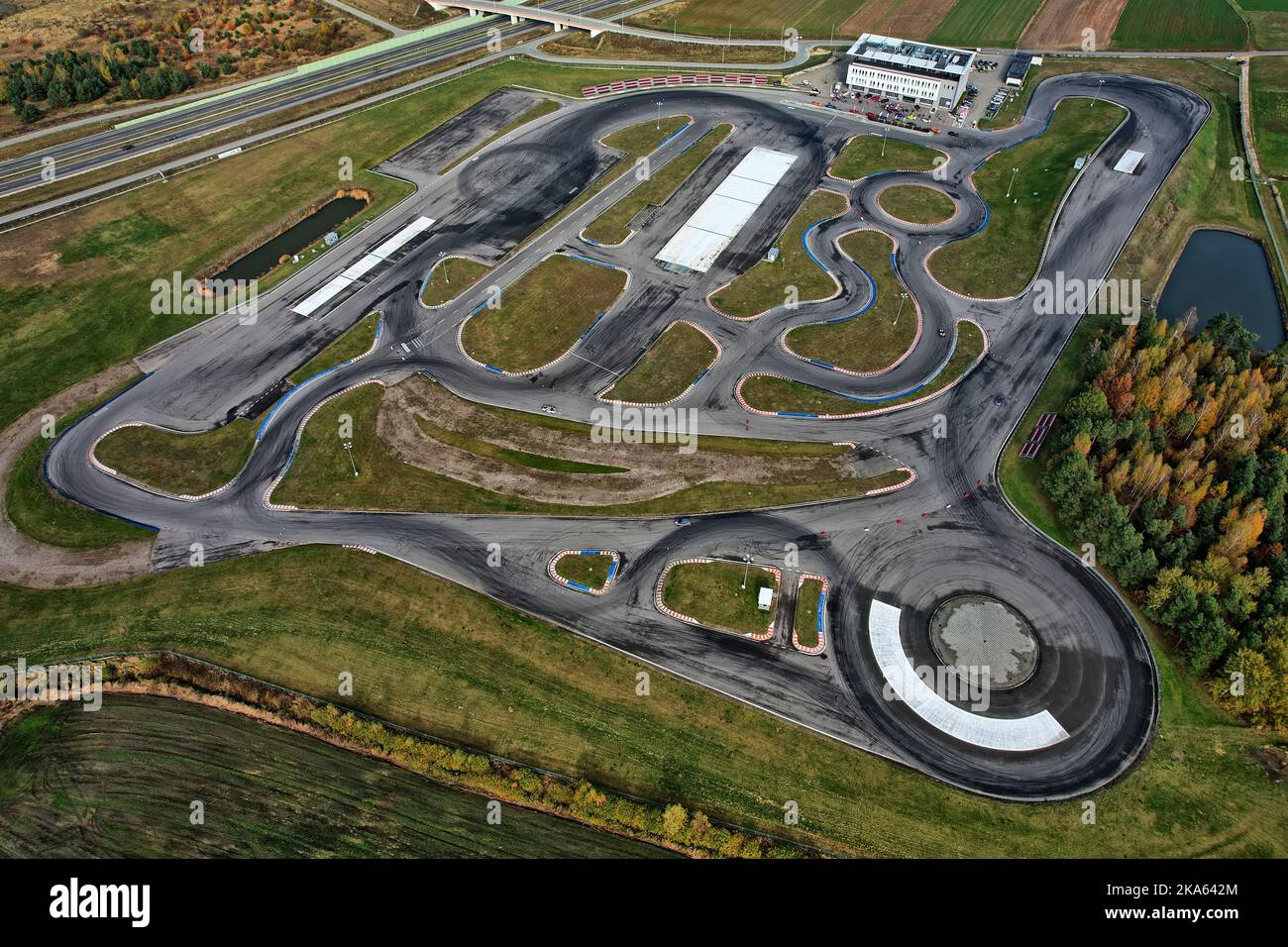 luxury cars racing track. Aerial photograph from drone Stock Photo - Alamy