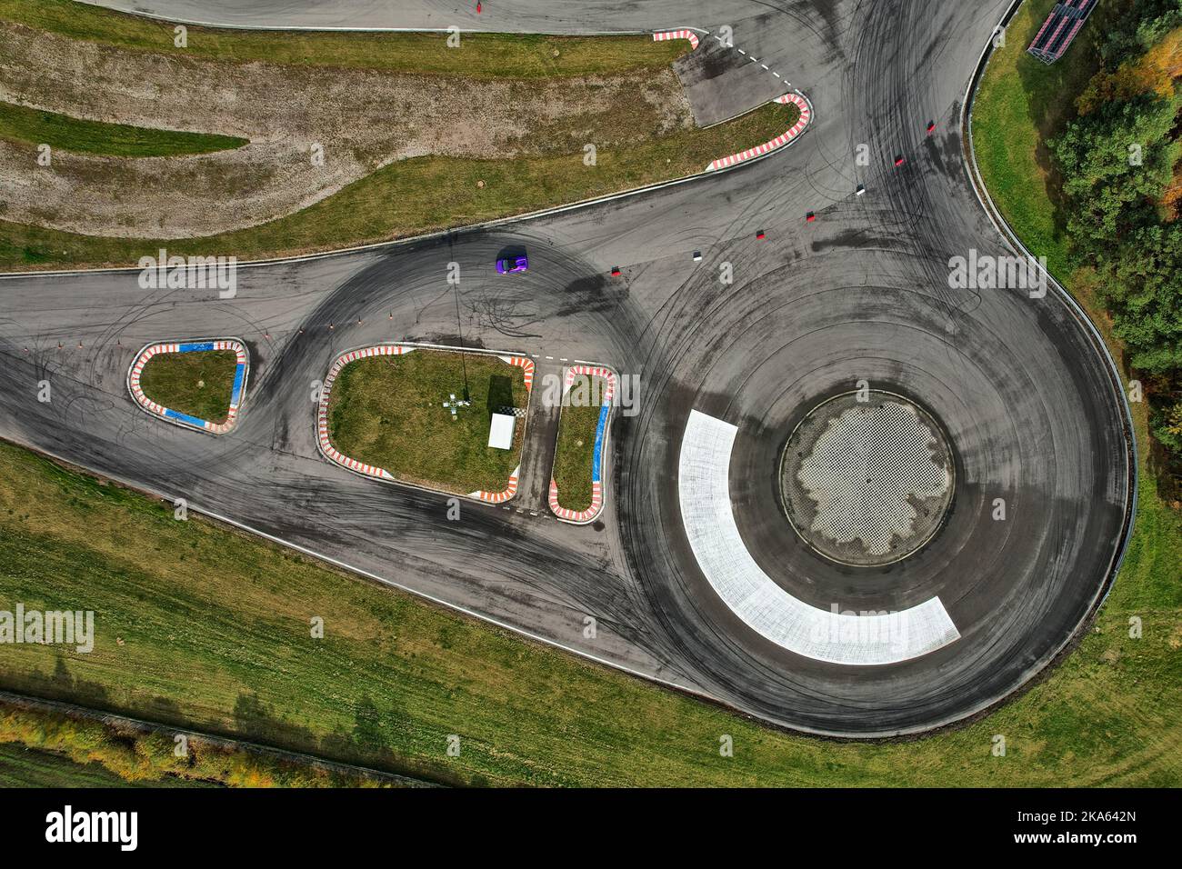 luxury cars racing track. Aerial photograph from drone Stock Photo - Alamy
