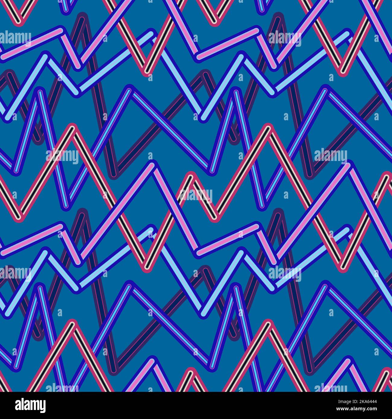 Randomly crossing colored lines located zigzag making pattern.Chaotic ...