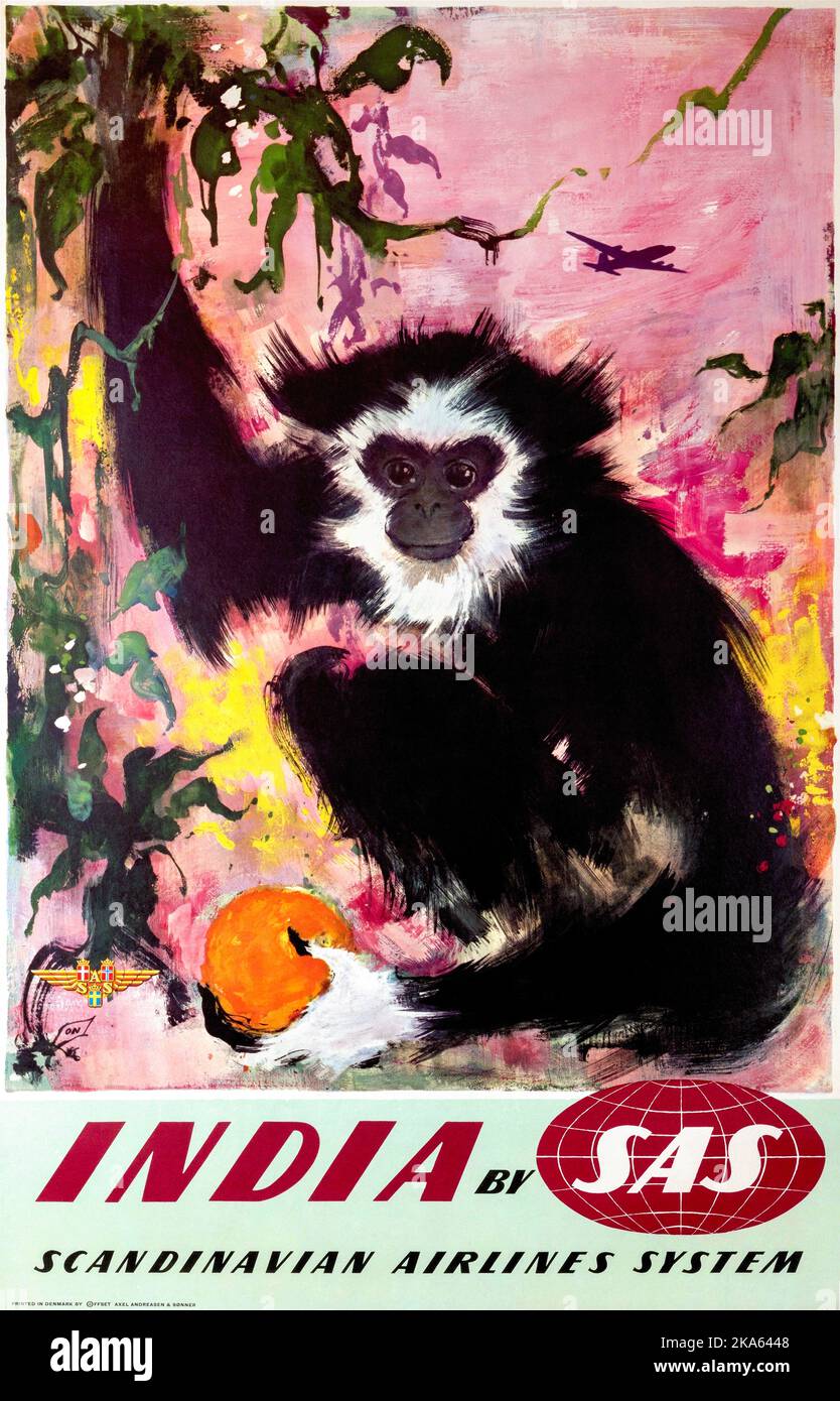 India by SAS. Scandinavian Airlines System by Otto Nielsen (1916-2000 ...