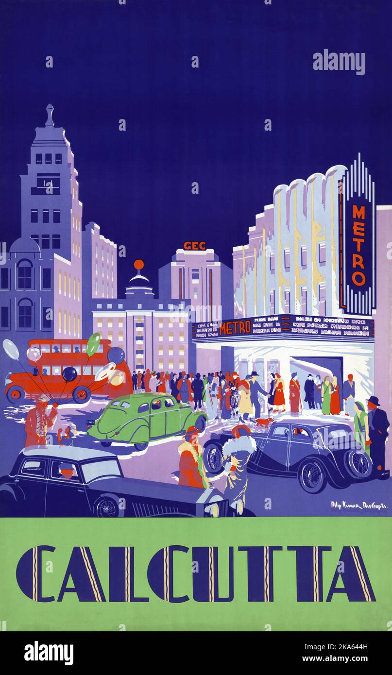 Calcutta by Dilip Kumar Das Gupta (dates unknown). Poster published in ...
