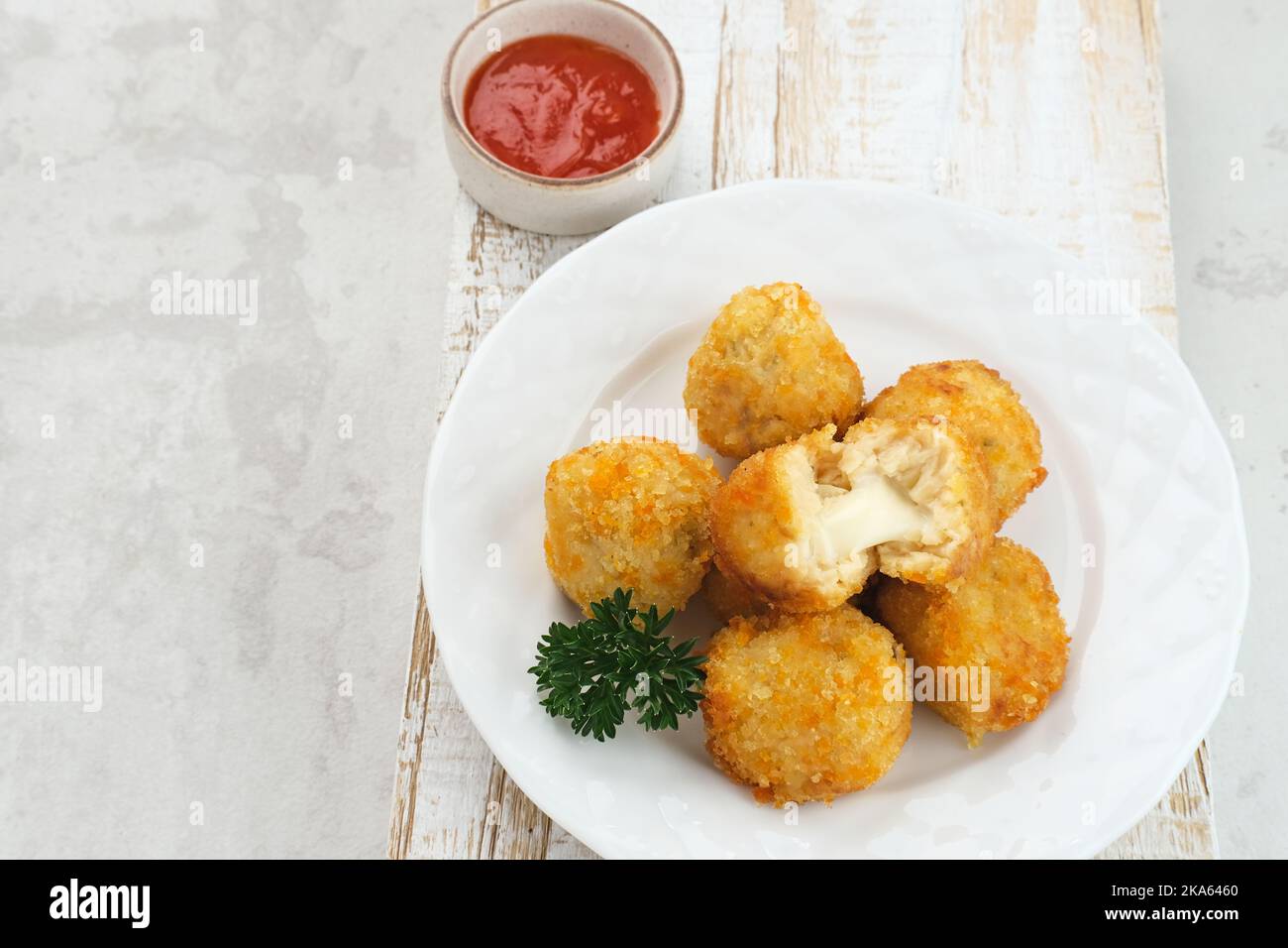 Delicious Bitterballen made from flour, cheese, milk coated with bread ...