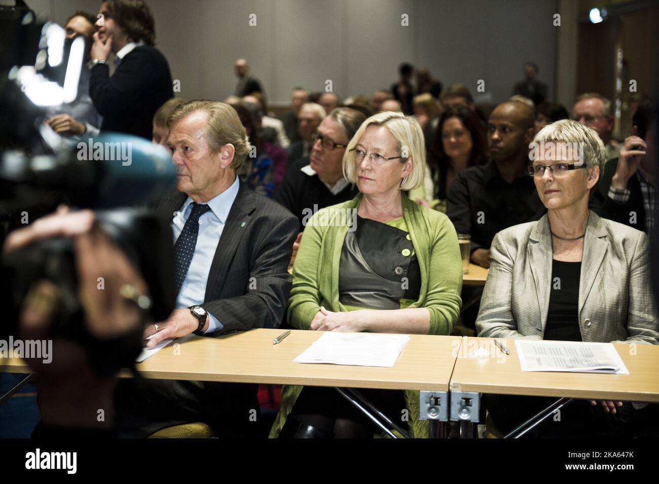 Centre Party's 90-year anniversary. From left: Johan J. Jakobsen, Marit ...