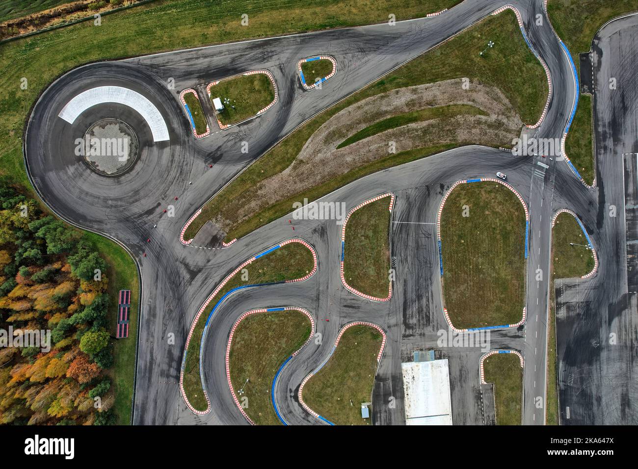 luxury cars racing track. Aerial photograph from drone Stock Photo - Alamy