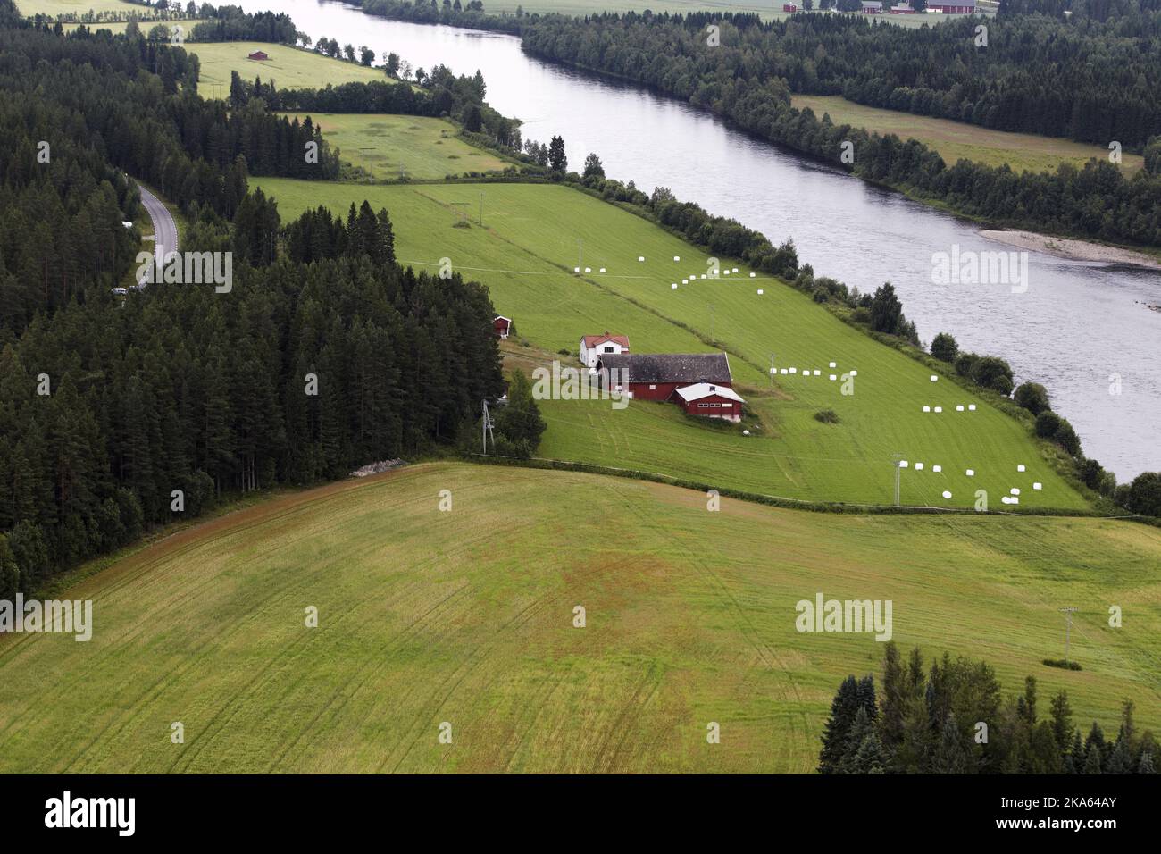 The farm rented by Anders Behring Breivik seen from the air Stock Photo ...