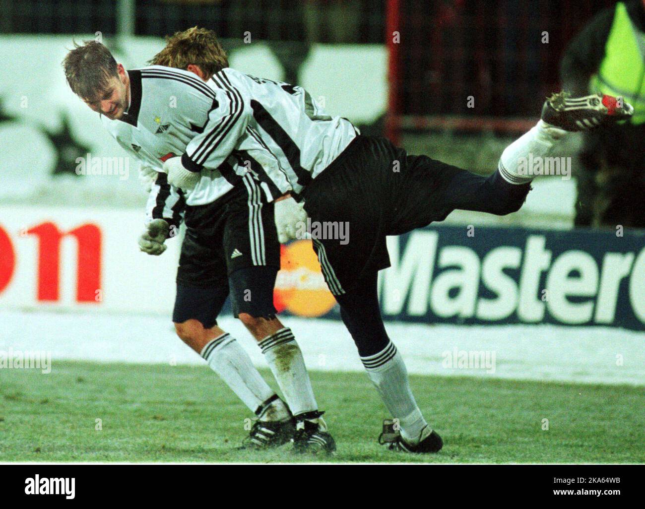 Andre Bergdoelmo celebrating with Roar Strand after Strands first goal ...