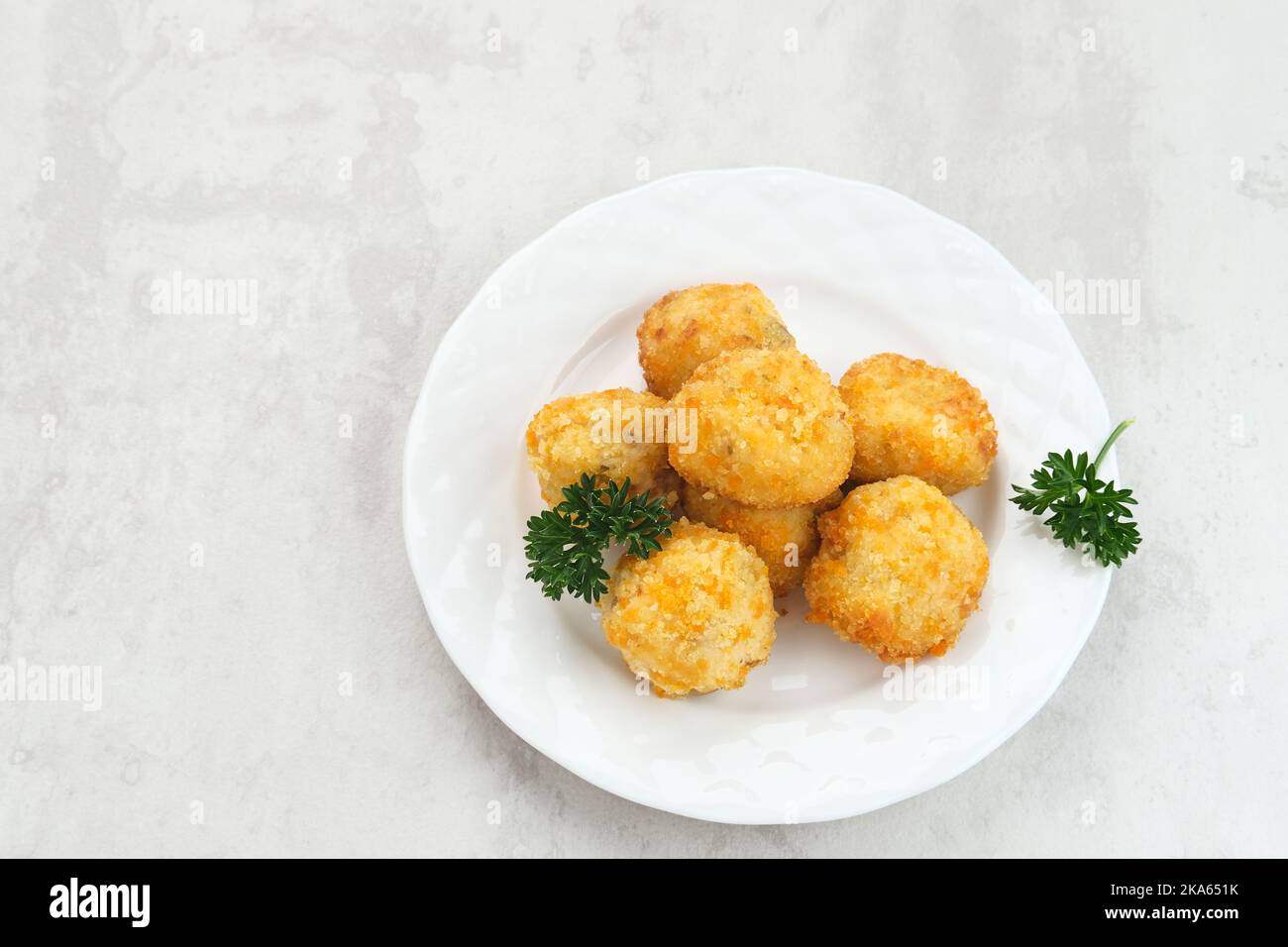 Delicious Bitterballen made from flour, cheese, milk coated with bread ...