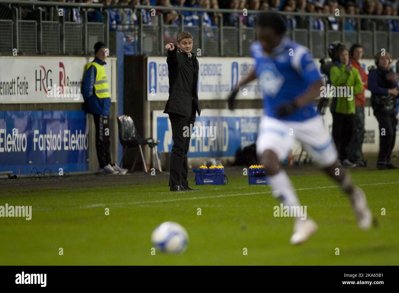 Molde manager Ole Gunnar Solskjaerr the league match of soccer between ...