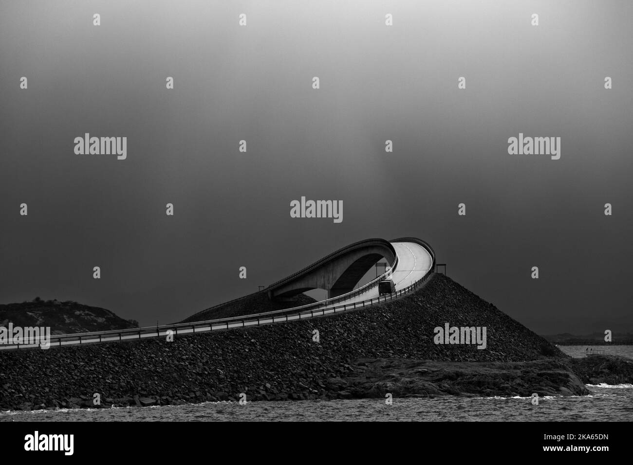 A large wave over the Atlantic Road in Averoy, Norway on Saturday ...