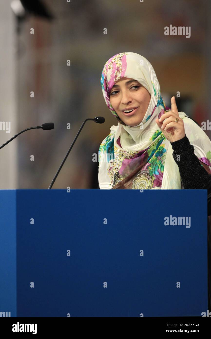 OSLO 20111210. Nobel Peace Prize 2011. Peace Prize laureate Tawakul ...