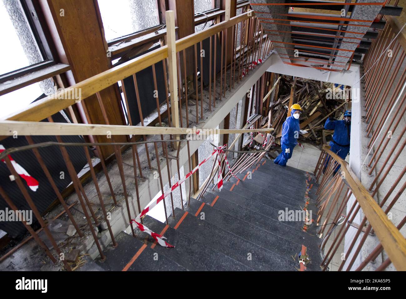 Stair rise in the high-rise building five months after the 22 July ...