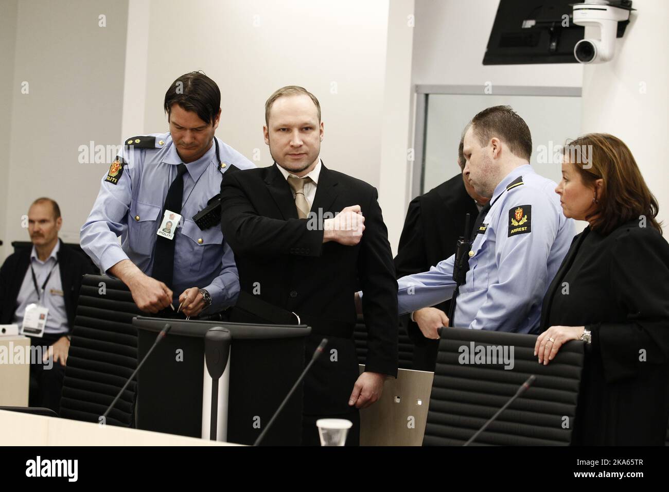 Anders Behring Breivik who is charged with terrorism and multiple ...