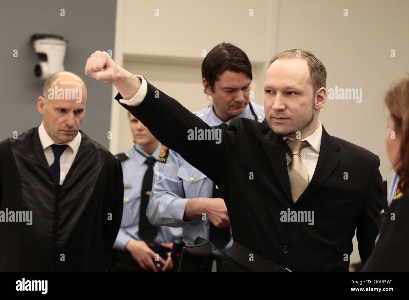 Anders Behring Breivik who is charged with terrorism and multiple ...