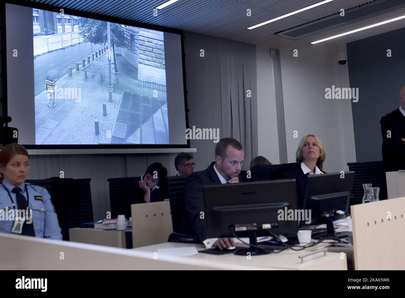 Terror trial of Anders Breivik Behring in Oslo District Court 2012. The ...