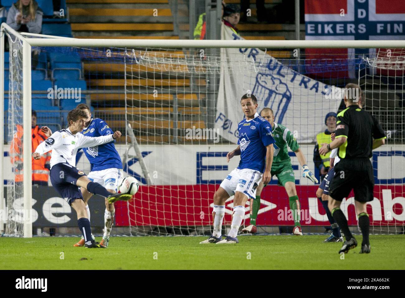 Str¿msgodset IF (left) bank into 2-1 during league match of the ...