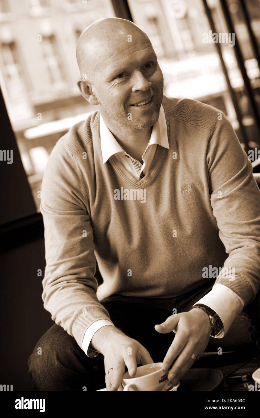 Belfast, Northern Ireland 20120229. Henning Berg enjoying a coffee at ...