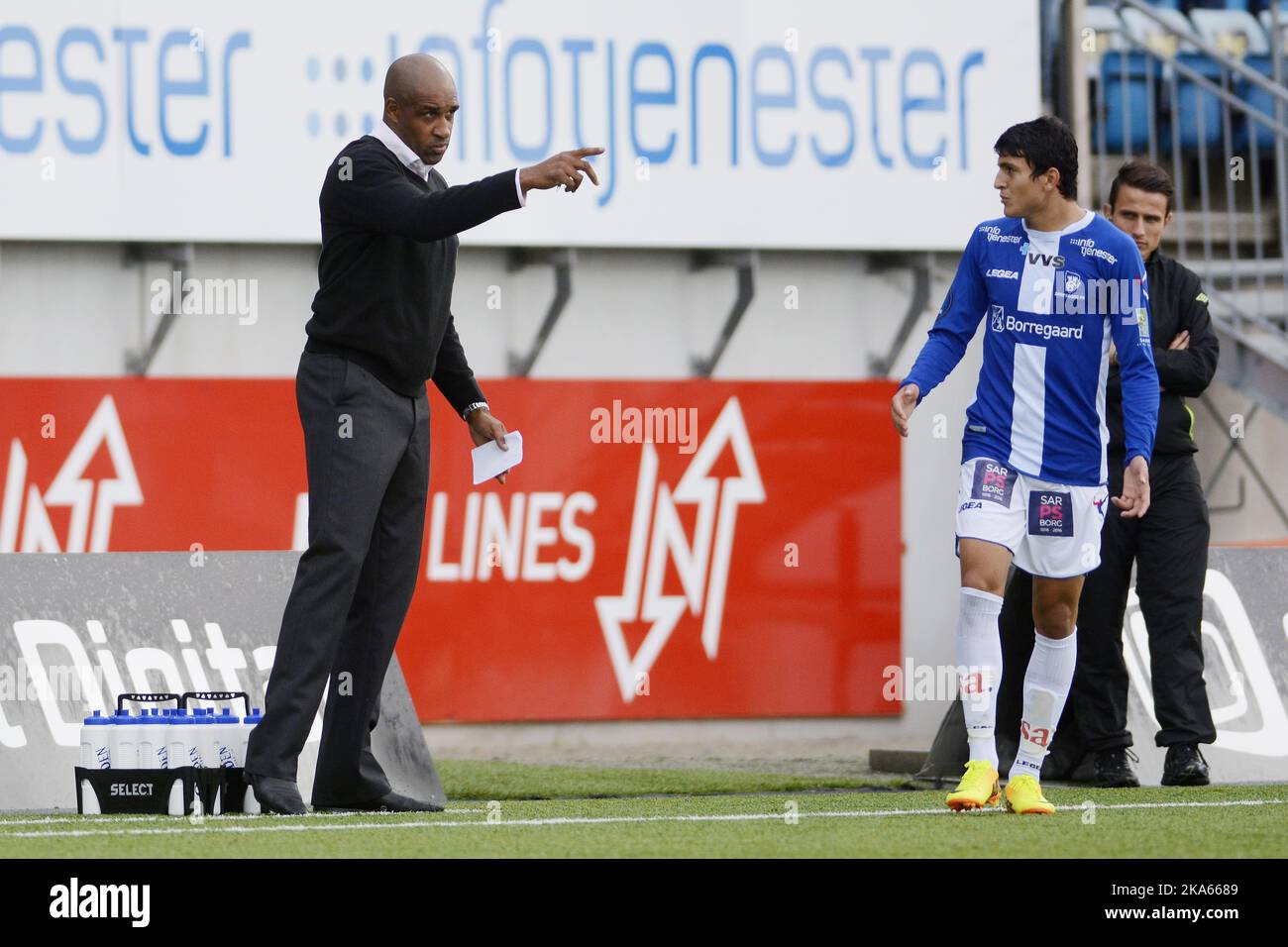 (Left to Right) Coach Brian Deane and Mohamed Elyounoussi, Sarpsborg ...