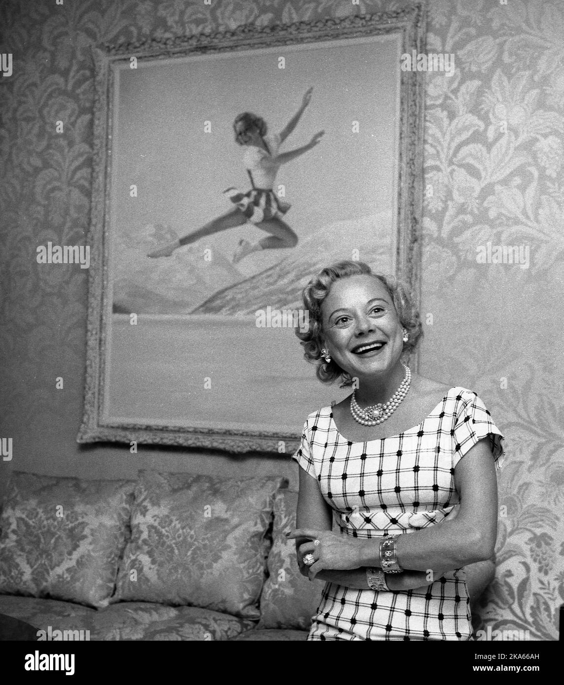 actress Sonja Henie in her and her husband Niels Onstad home Granholtet ...