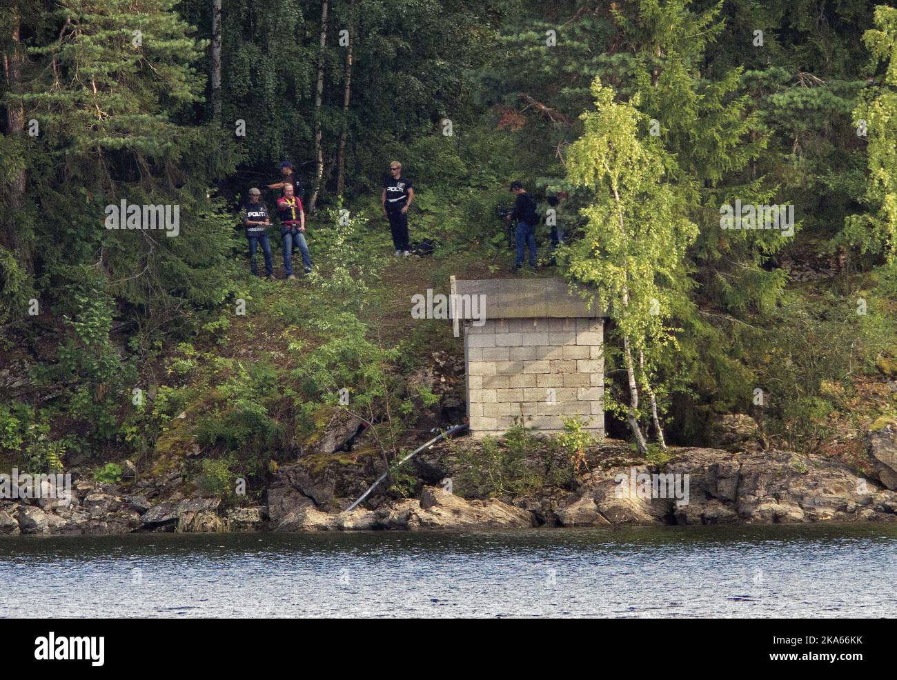 Utoya 2011-08-13. Under heavily armoured police guard Anders Behring ...