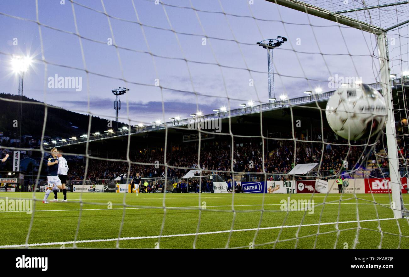 Martin Odegaard (left) of Stromsgodset scores and becomes the youngest ...