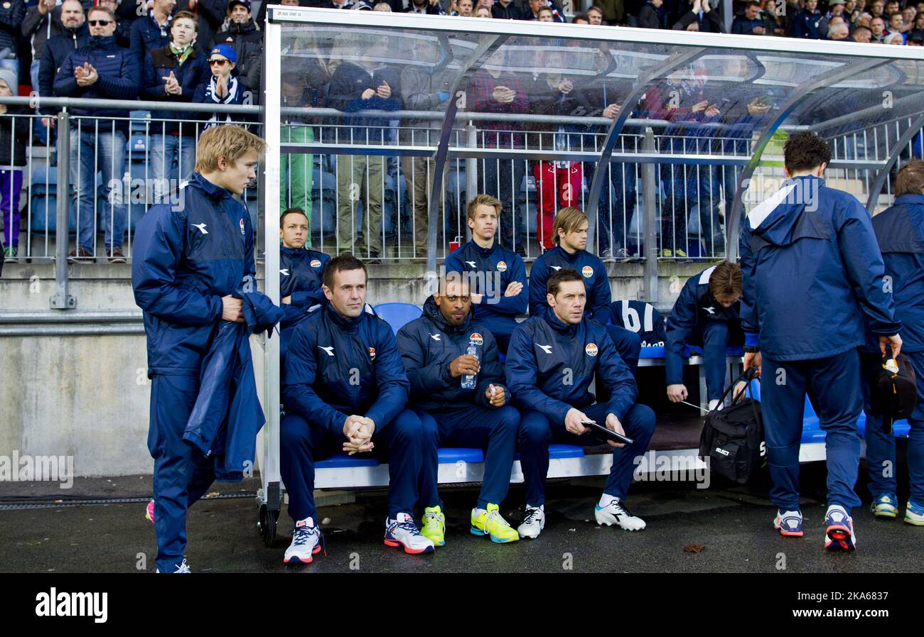 Strømsgodset coach Ronny Deila and assistant coach David Nielsen on the ...