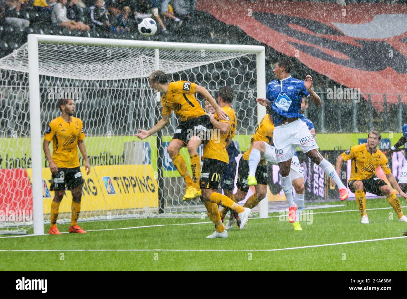 The rain poured down in the first game of the Premier League battle ...