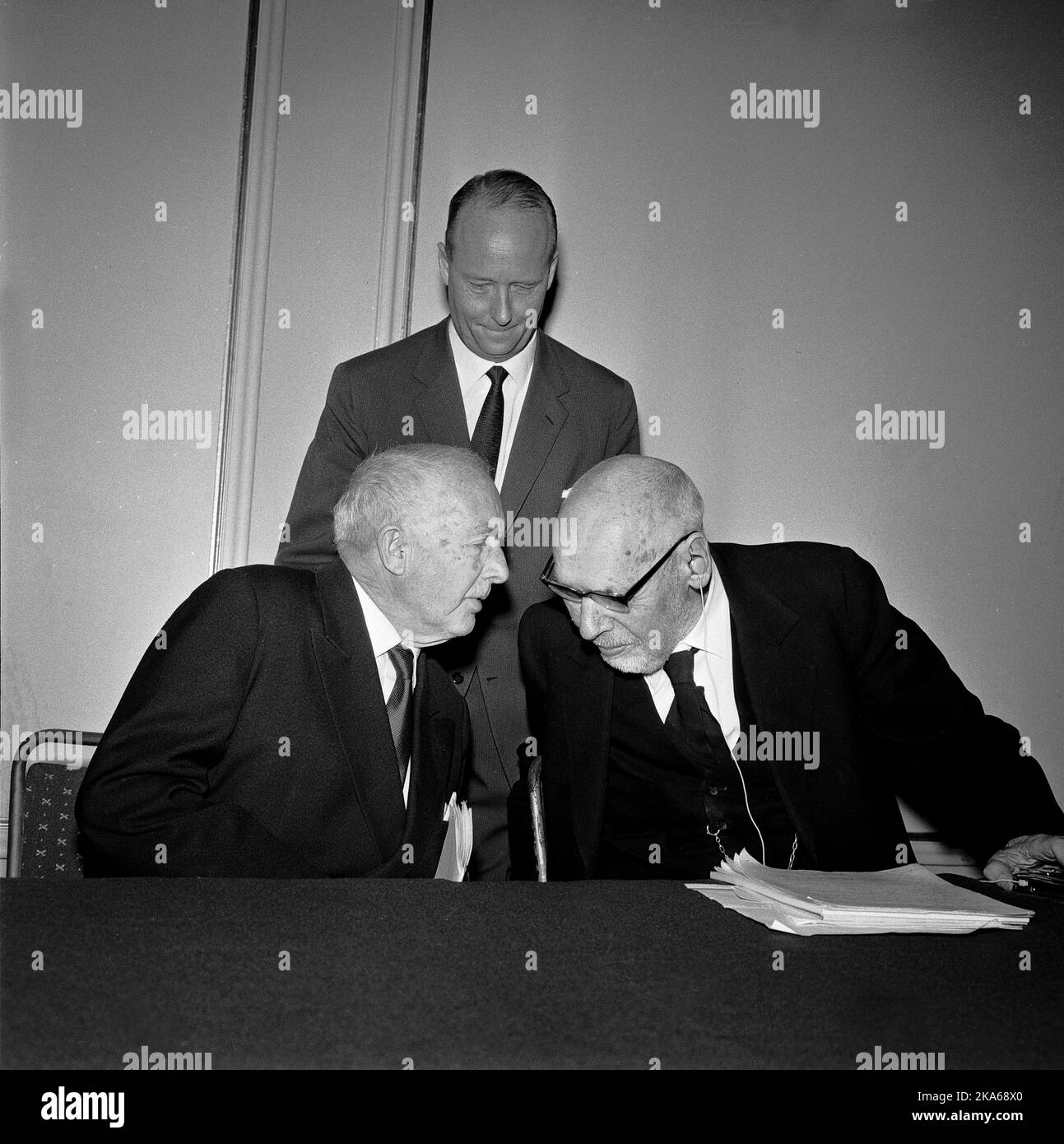 Johan Scharffenberg (right front) in conversation with Paal Berg Stock ...