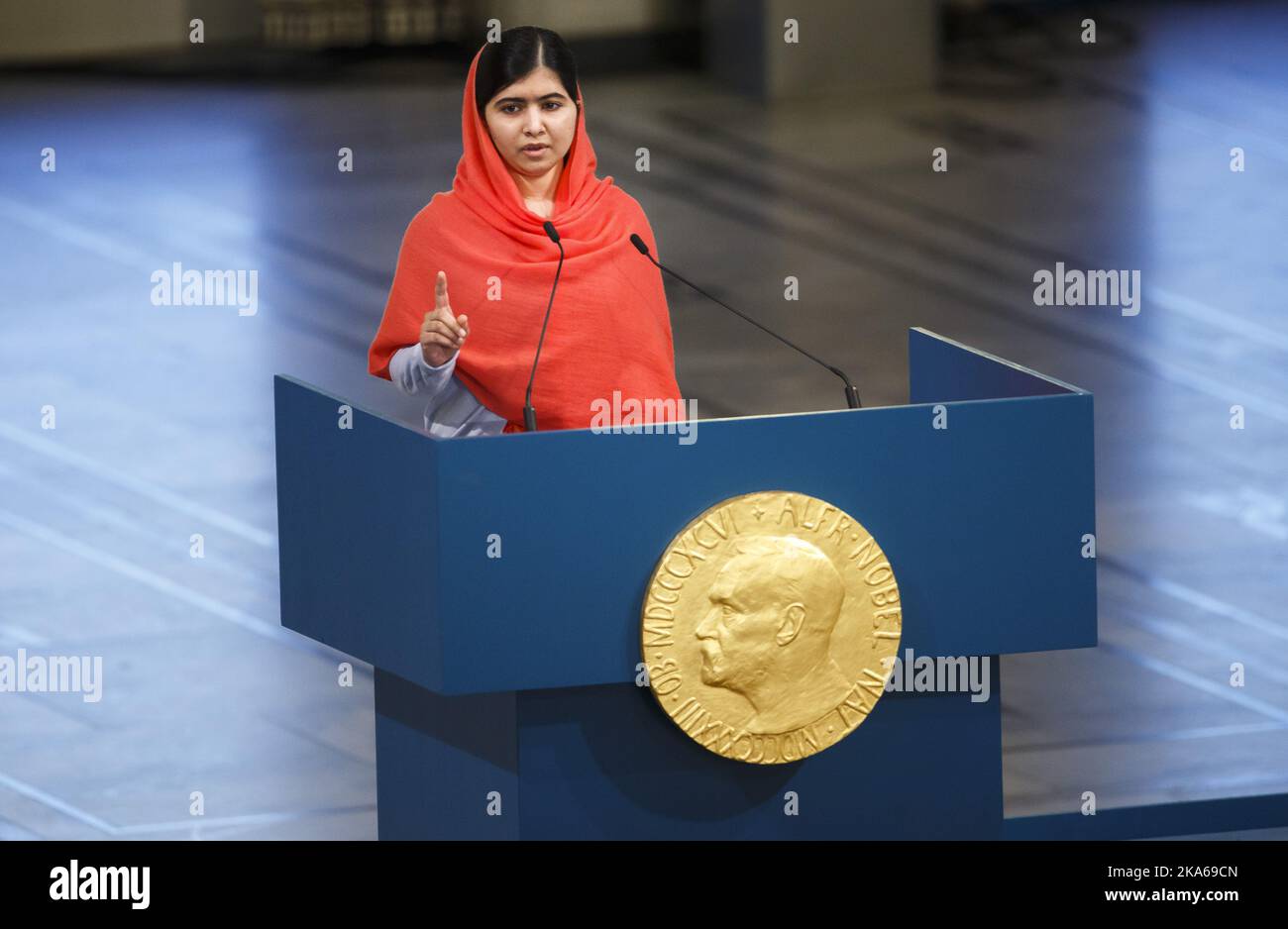 Malala yousafzai delivers her speech hi-res stock photography and ...
