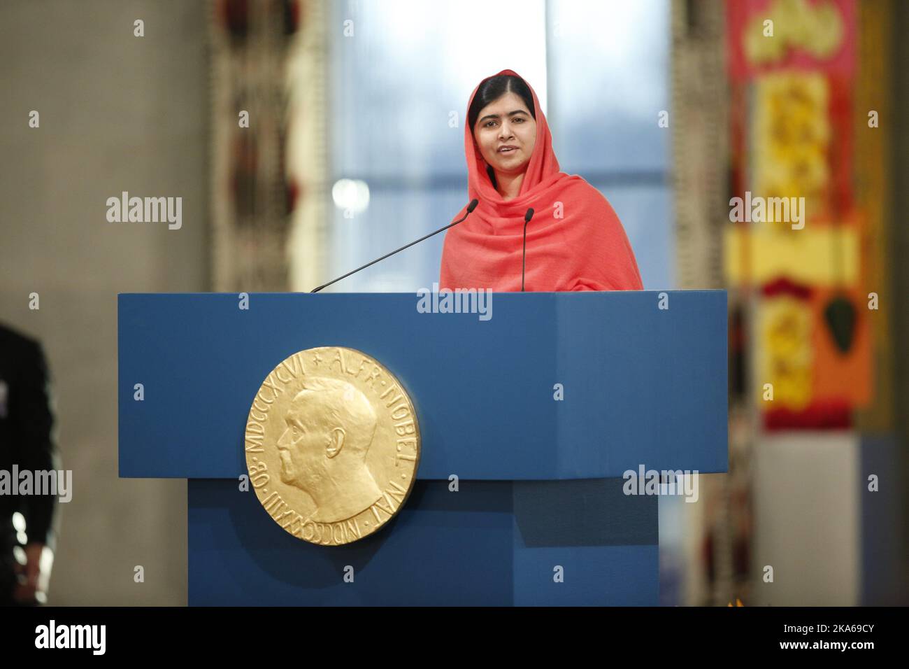 Malala yousafzai delivers her speech hi-res stock photography and ...