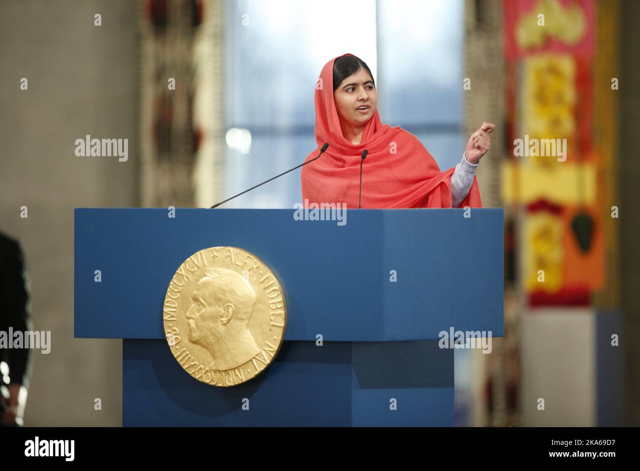 Malala yousafzai delivers her speech hi-res stock photography and ...