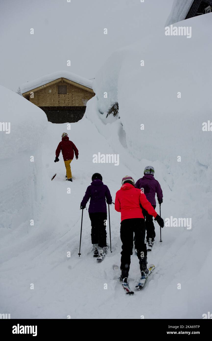 Voss, Norway 20150116. Myrkdalen Voss Municipality drowning in snow. It ...